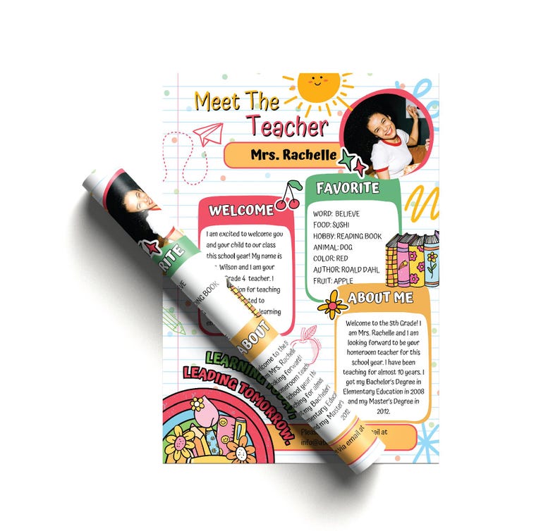 Editable Meet the Teacher Template, All About My Teacher Canva Template ...