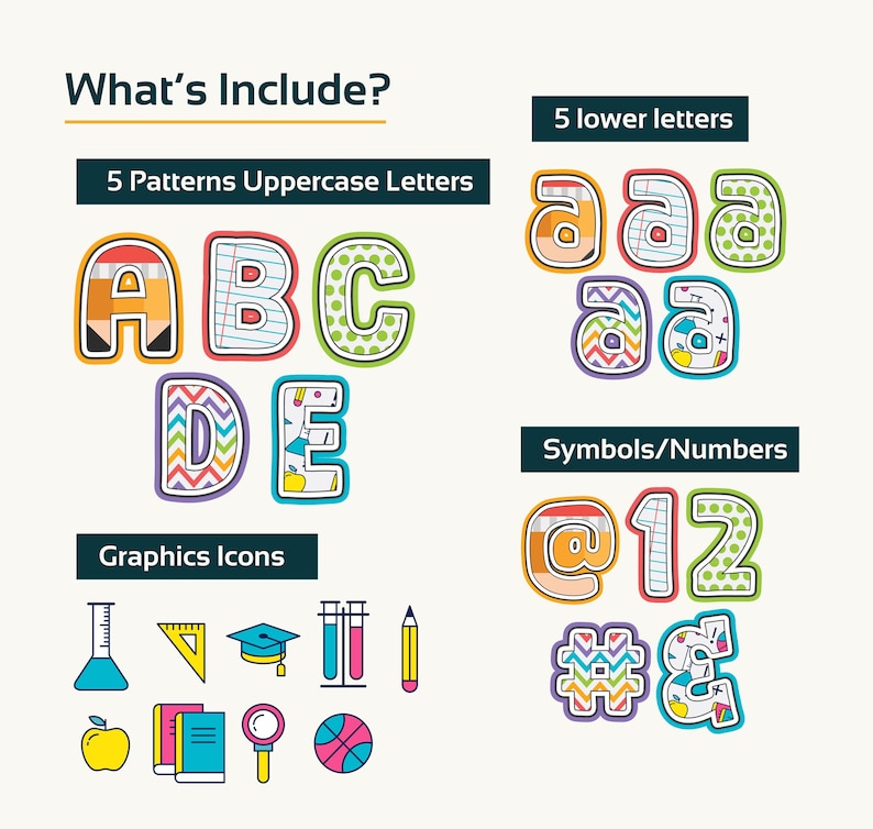 Printable Doodle Bulletin Board Letters, Classroom Decor (PNG) - Etsy