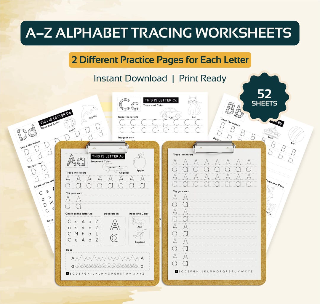 Alphabet Tracing Worksheets: Preschool Handwriting Practice (PDF ...