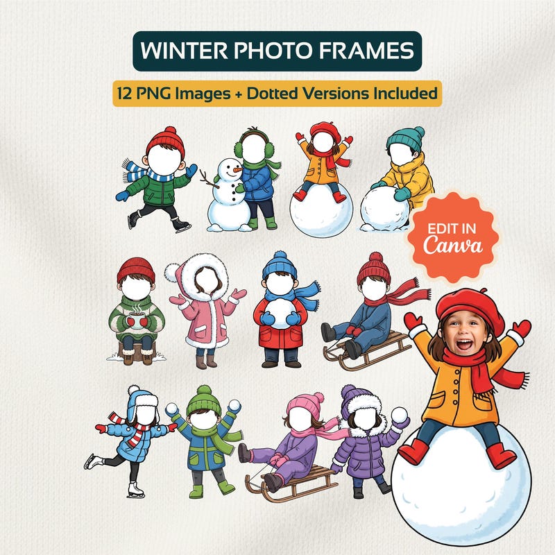 Winter Girls Clipart Kids - Etsy