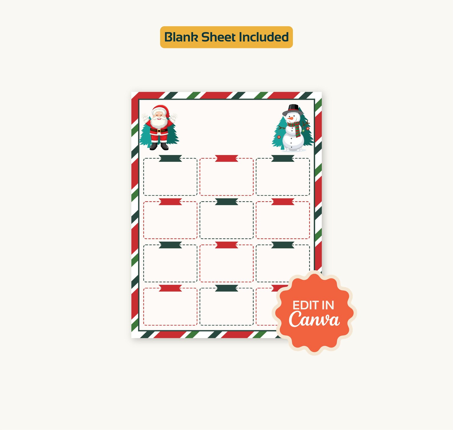 Customizable 12 Days of Christmas Dress up Itinerary Flyer Printable ...