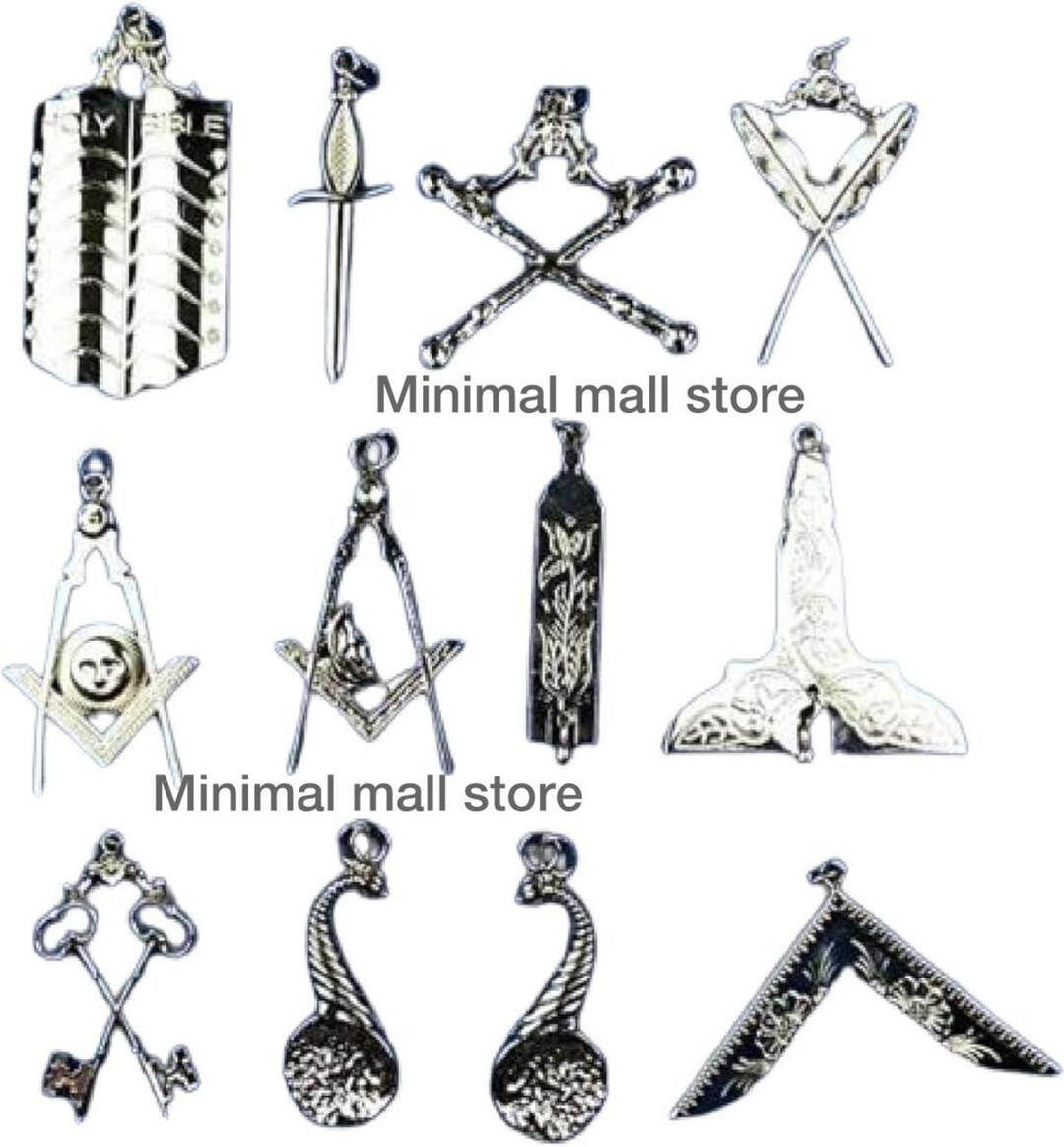 Masonic Blue Lodge Free Masons Officer Aprons 12 Chain Collar 12 Jewels ...