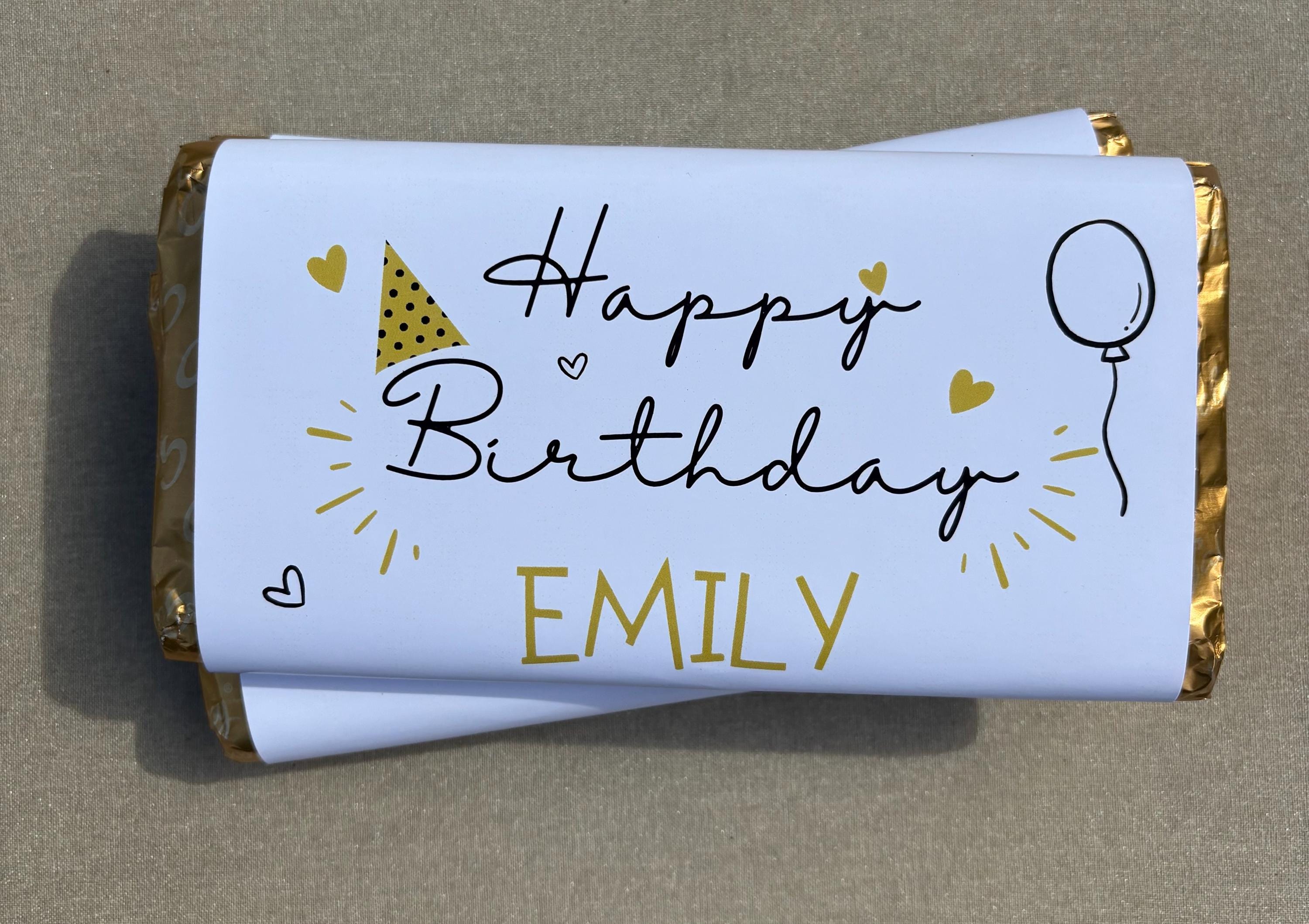 Happy Birthday Wrapper, Personalised Chocolate Wrapper, Galaxy ...