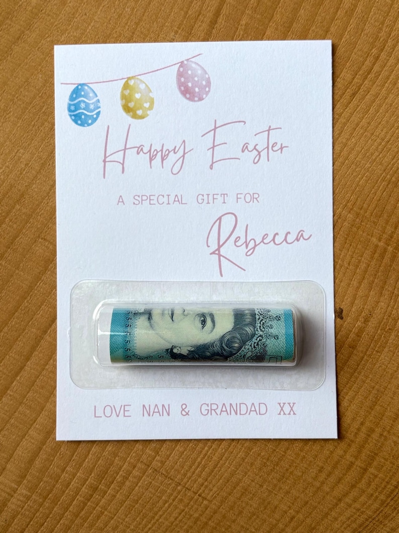 Personalised Easter Money Holder Card, Happy Easter, Money Holder ...