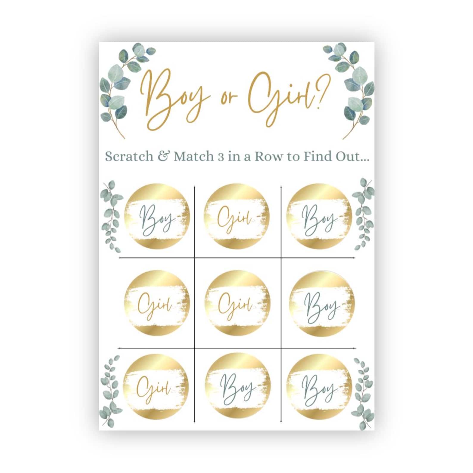 Gender Reveal Scratch Cards, Gender Reveal, Boy or Girl ? , Gender ...