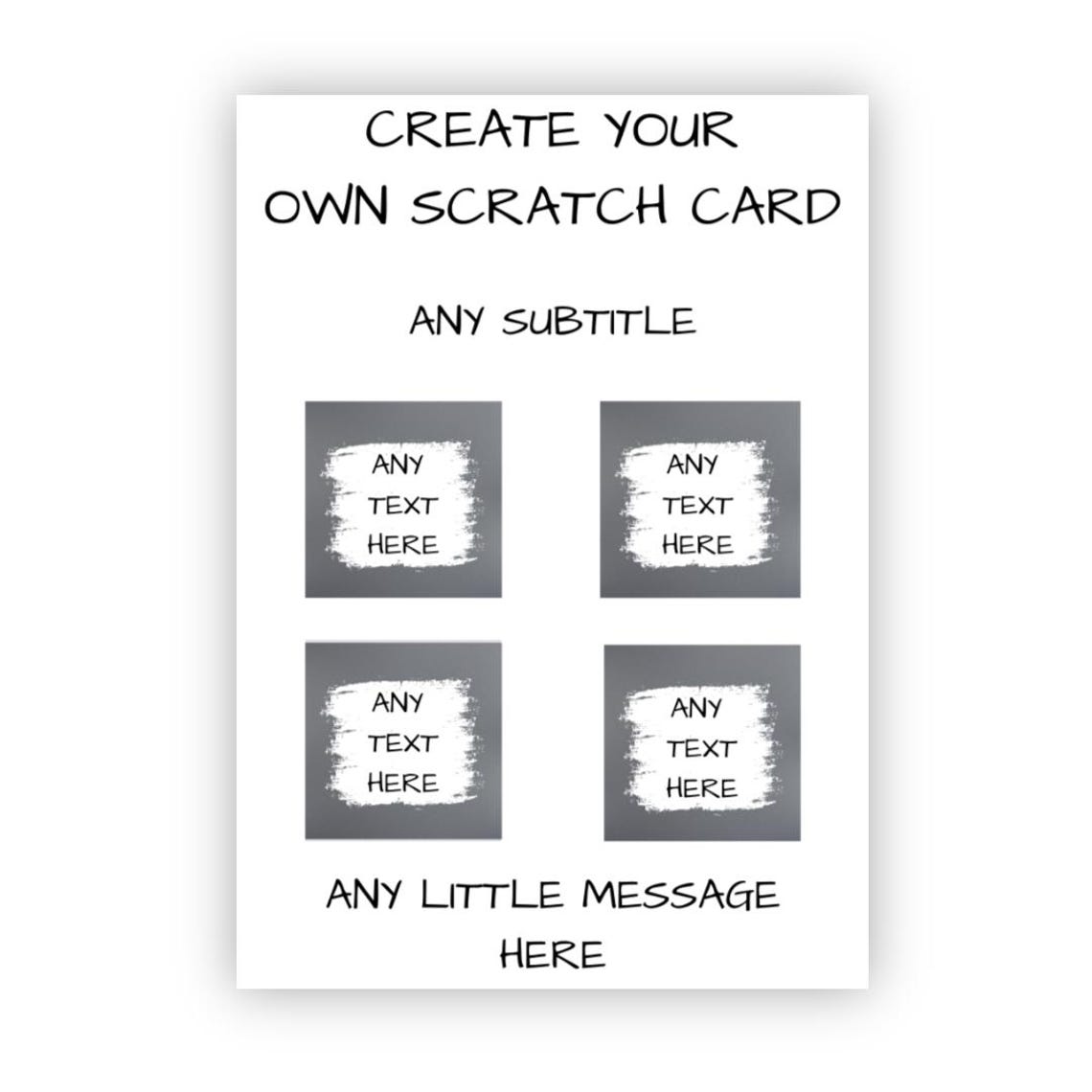 Create Your Own Scratch Card, Personalised Scratch Card, Scratch and ...