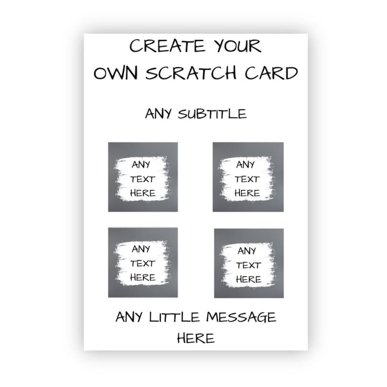 Create Your Own Scratch Card, Personalised Scratch Card, Scratch and ...
