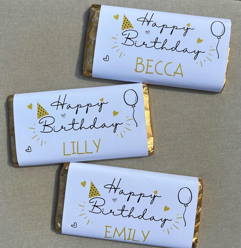 Happy Birthday Wrapper, Personalised Chocolate Wrapper, Galaxy ...