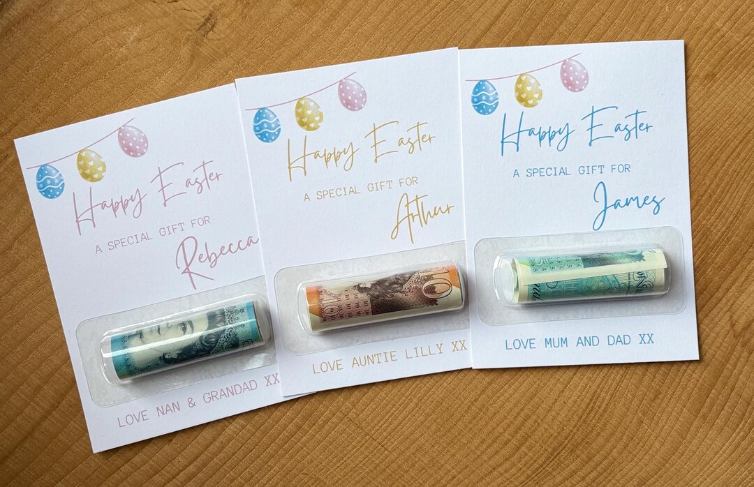 Personalised Easter Money Holder Card, Happy Easter, Money Holder ...
