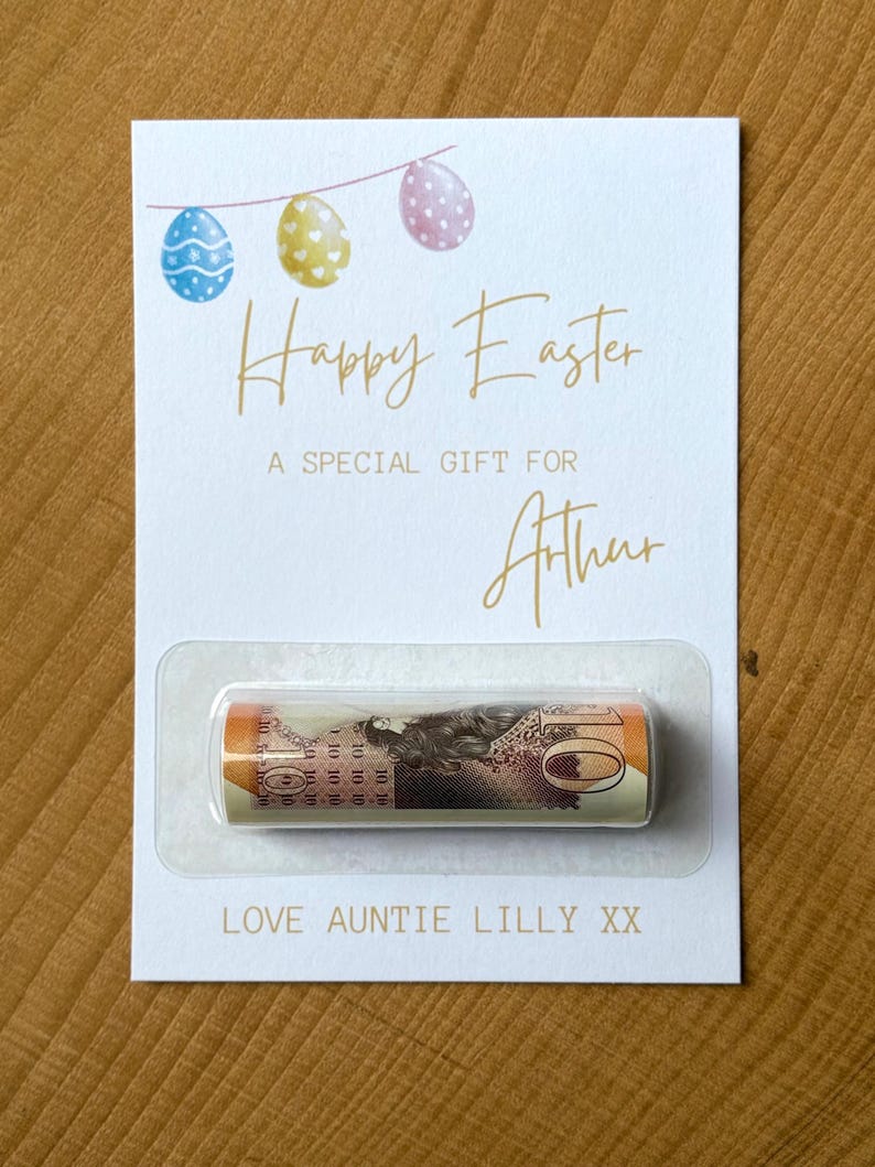 Personalised Easter Money Holder Card, Happy Easter, Money Holder ...
