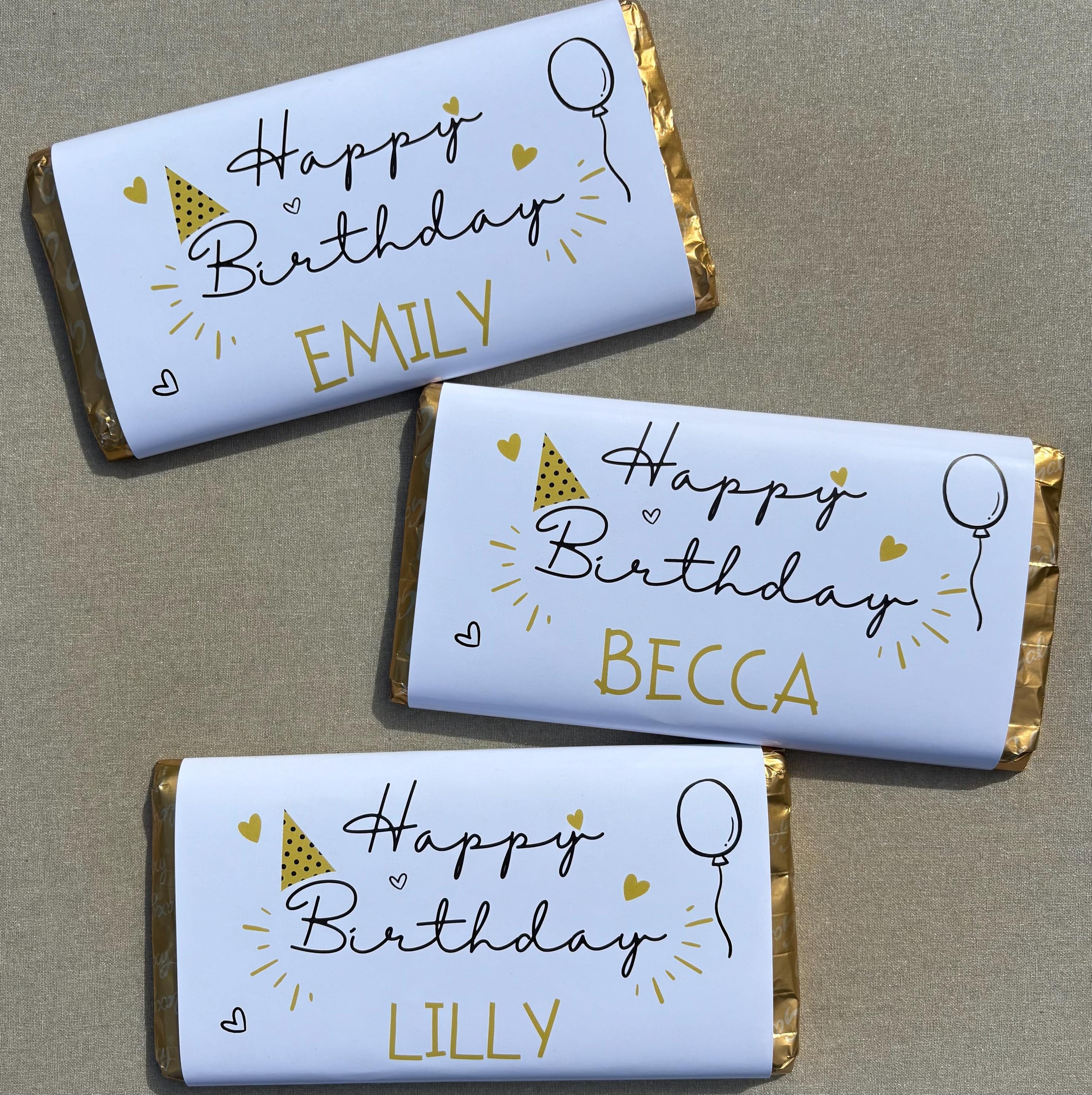 Happy Birthday Wrapper, Personalised Chocolate Wrapper, Galaxy ...