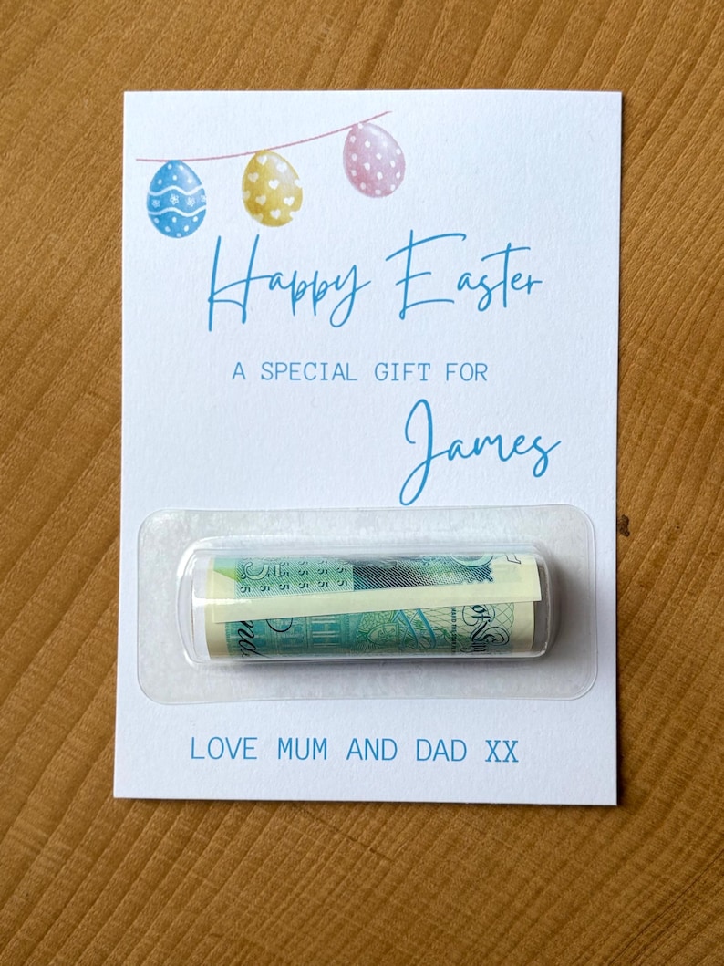 Personalised Easter Money Holder Card, Happy Easter, Money Holder ...
