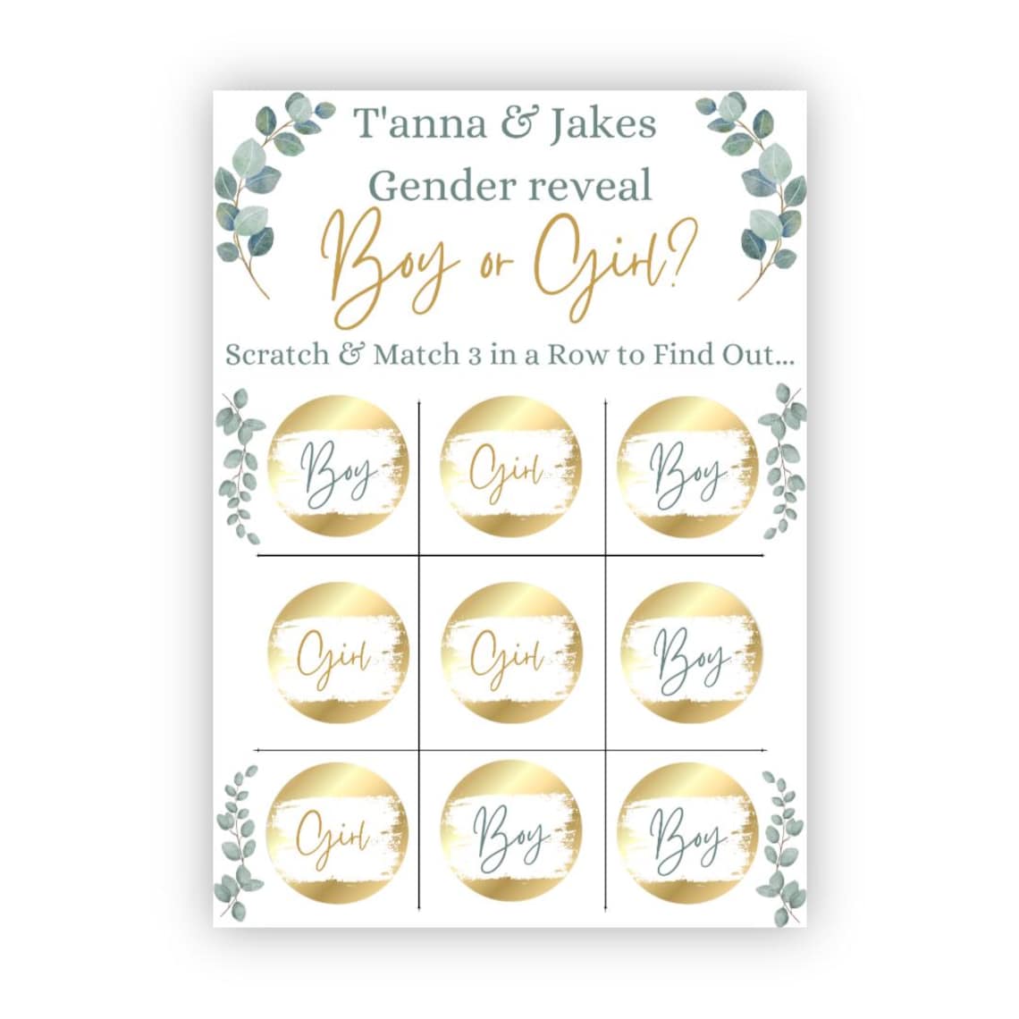 Gender Reveal Scratch Cards, Gender Reveal, Boy or Girl ? , Gender ...
