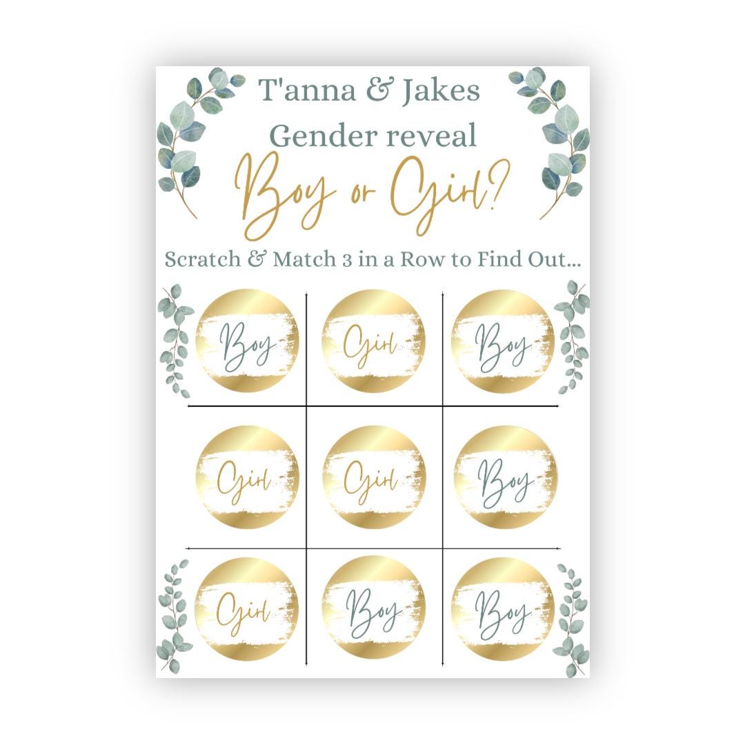 Gender Reveal Scratch Cards, Gender Reveal, Boy or Girl ? , Gender ...