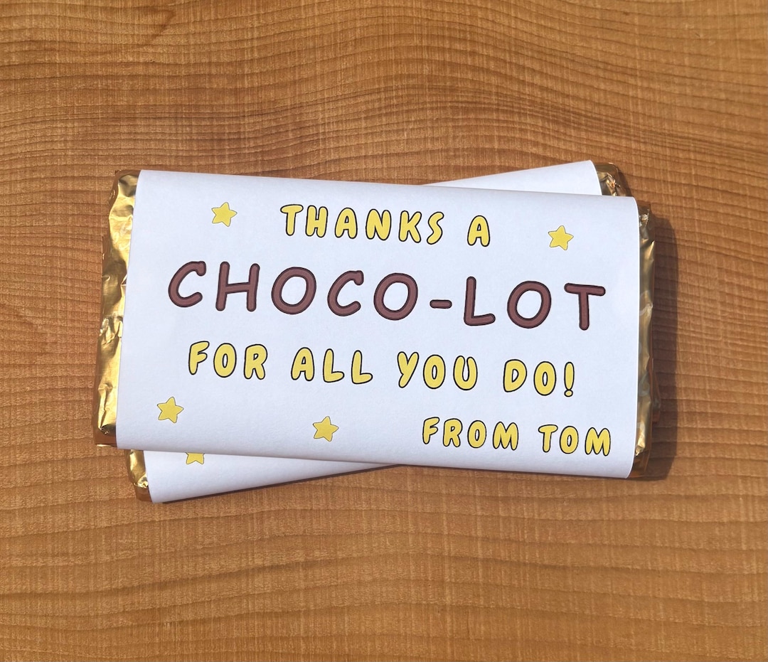 Personalised Teacher Chocolate Bar Wrapper, Thank You, Appreciation ...