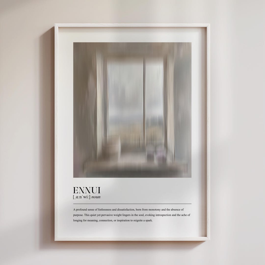 Ennui Definition Print Word Meaning Home Wall Decor Printed Wall Art ...