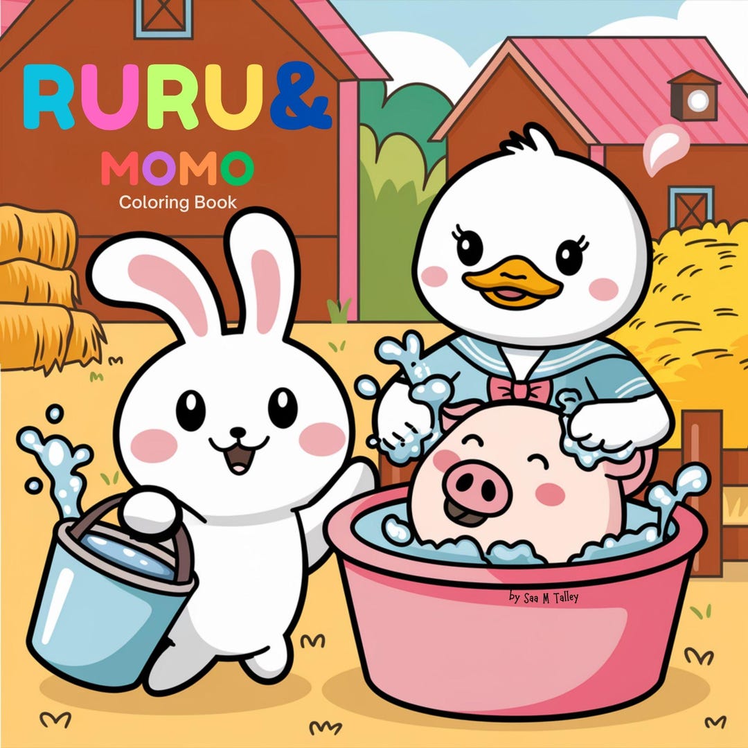 Coloring Pages Digital Coloring Ruru and Momo's Fun Adventures Printable PDF & Digital PNG Files ...