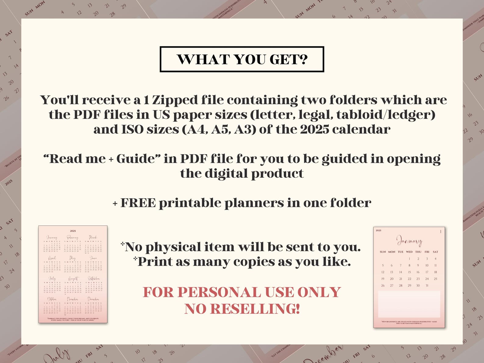 2025 Calendar Pink Minimalist Printable, Monthly Calendar, New Year ...