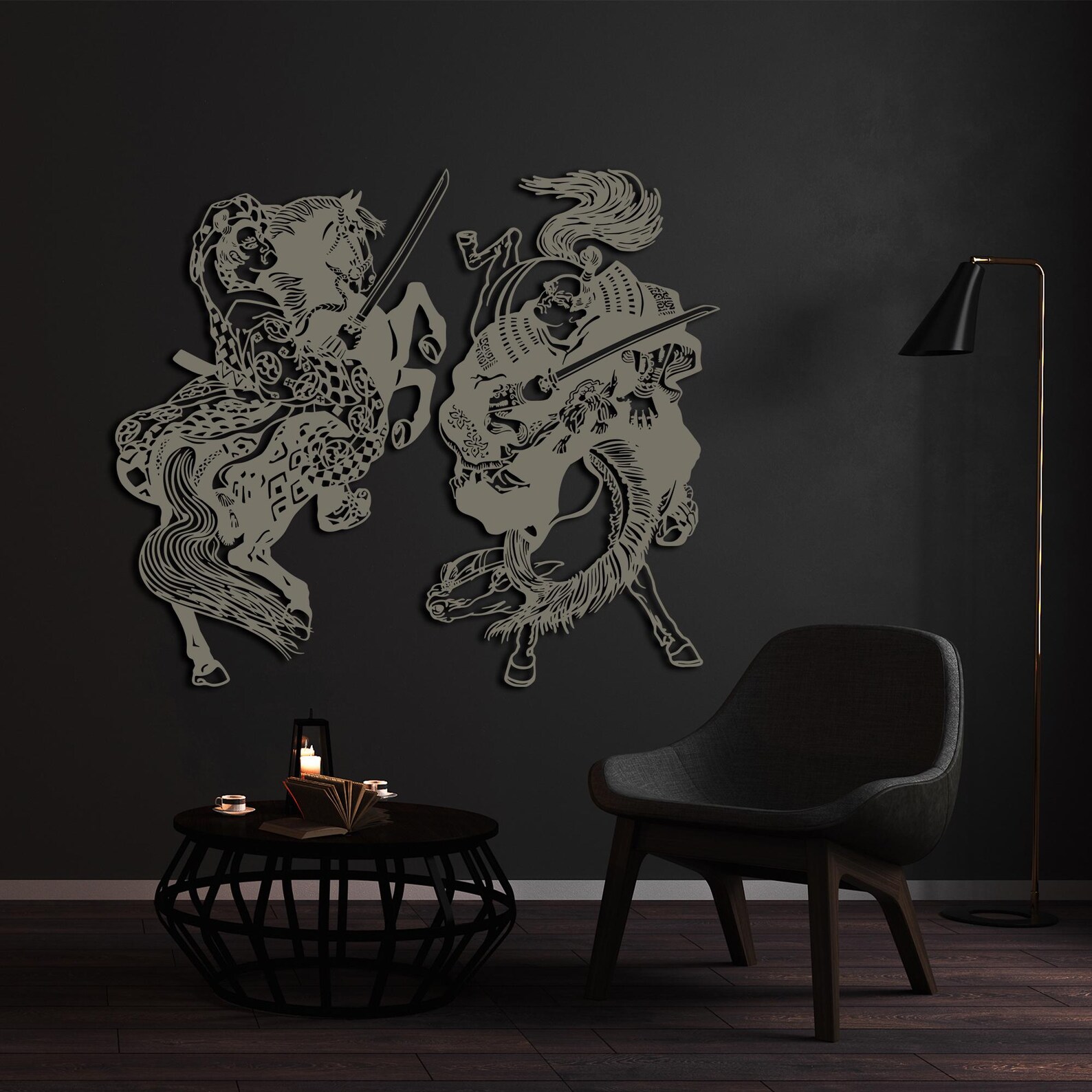 Japanese Samurai Metal Wall Art: Eastern Decor - Etsy