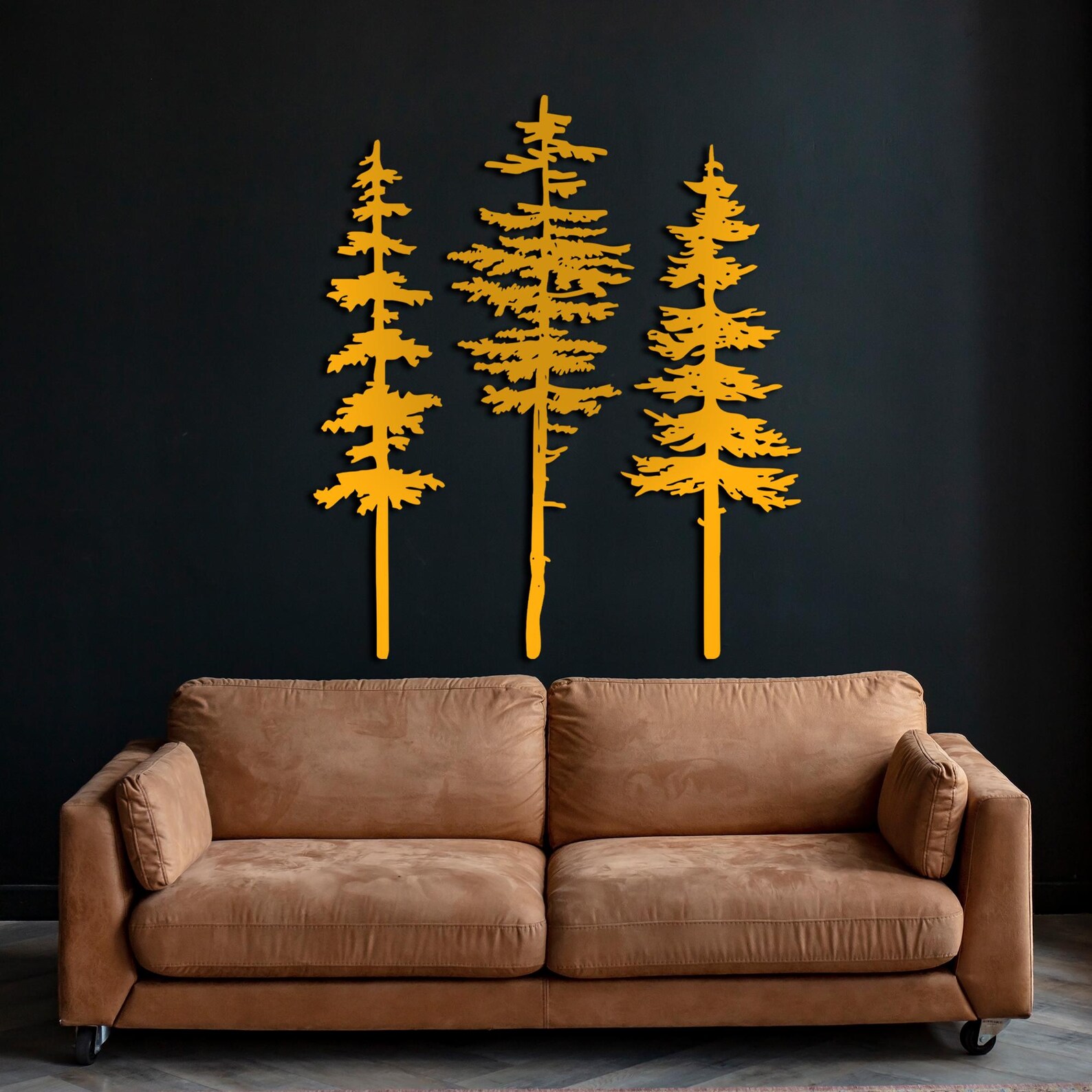 Pine Trees Metal Wall Decor: Forest Landscape Art - Etsy