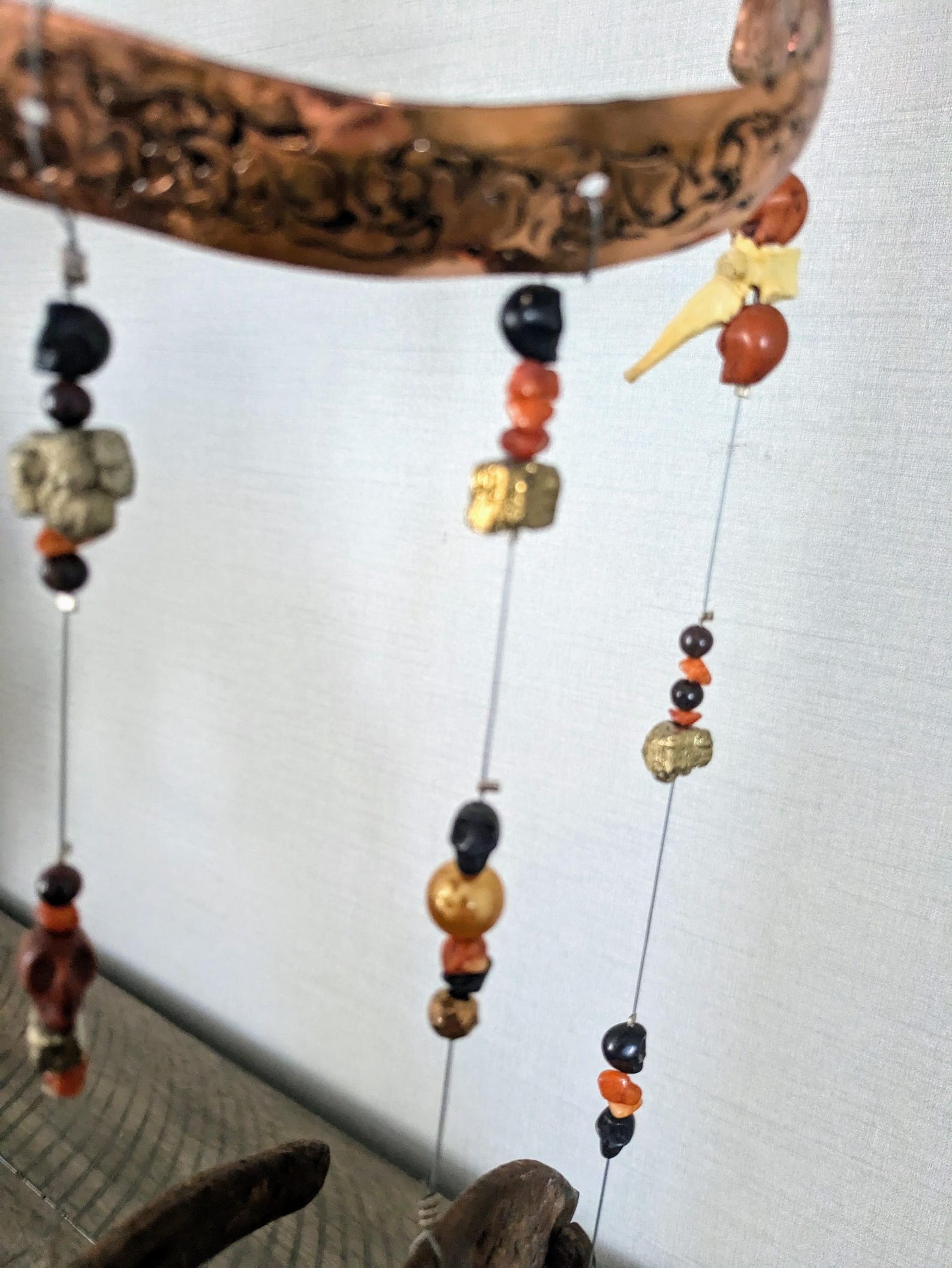 Burnt Orange Deer Skull Decor, Deer Skull Windchime, Antler Windchime ...