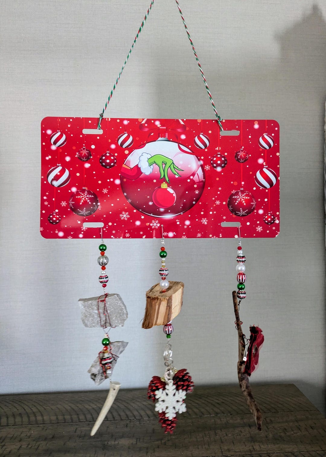 The Grinch License Plate Decor, Rustic Christmas Decor, Christmas Barn ...