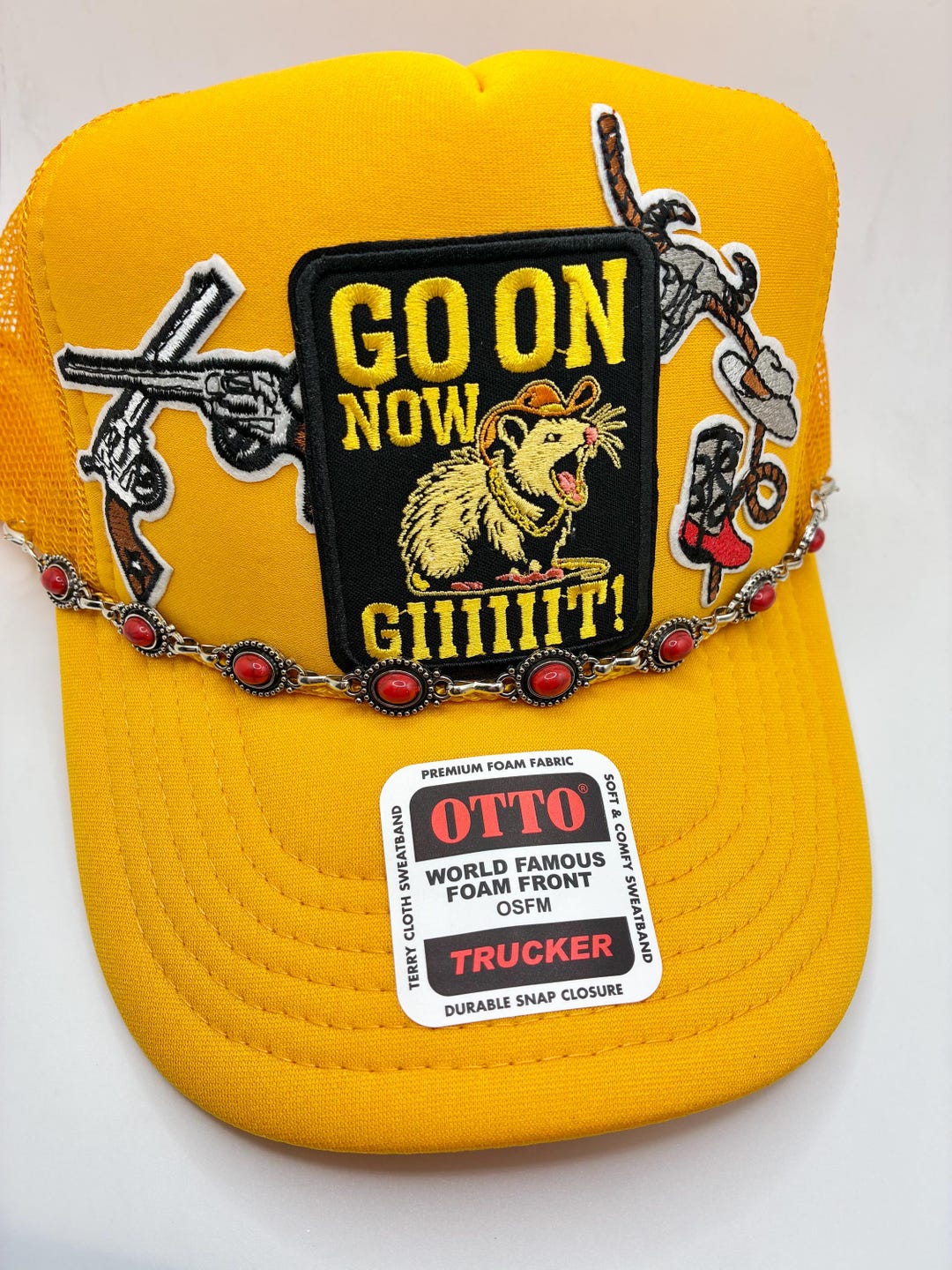 Go on Now Git Trucker Hat, Gold Trucker Hat, Western Trucker Wear ...