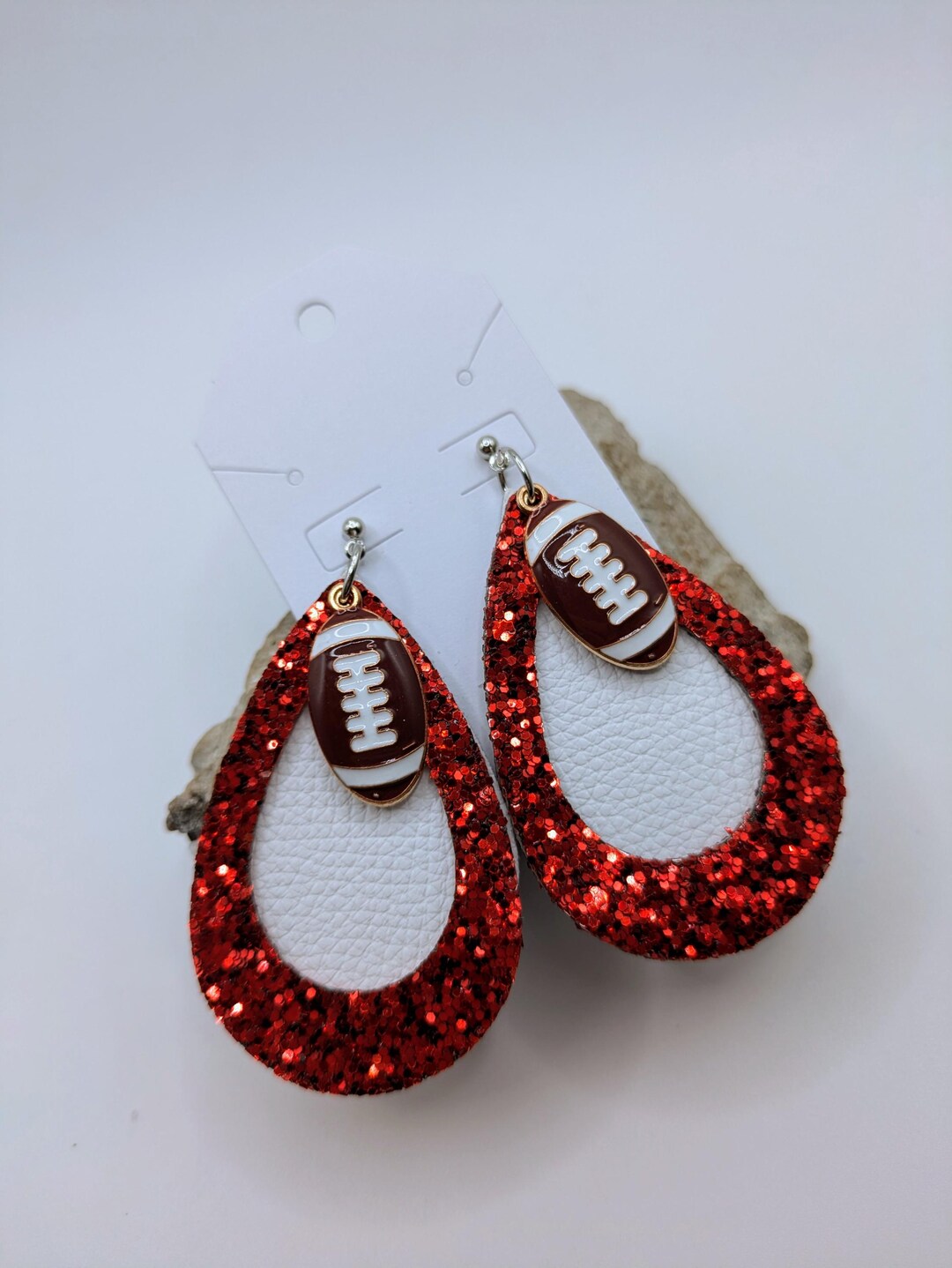 KC Chiefs Earrings, KC Chiefs Away Colors, KC Bling Earrings, Kc Teardrop Earrings, Football ...
