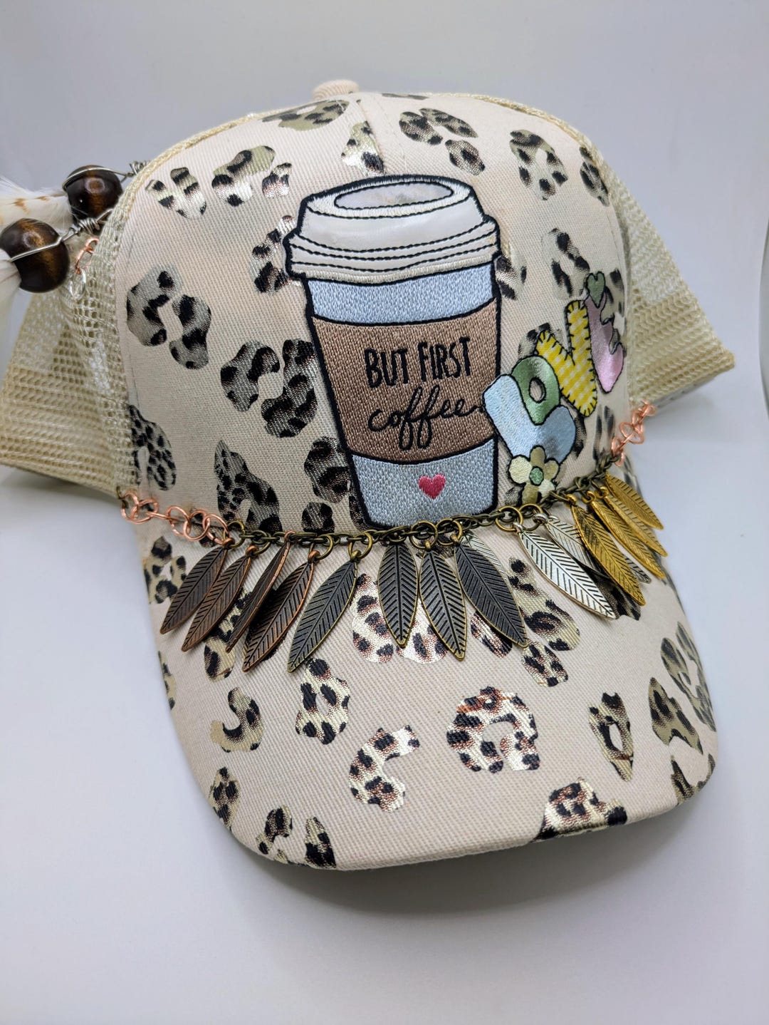But First Coffee Baseball Cap, Cheetah Print Trucker Hat - Etsy