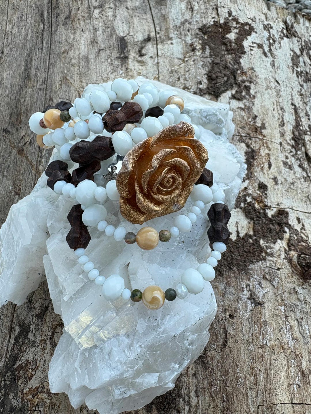 Happy Camper Bracelet, S'mores Beads, Gold Resin Rose - Etsy