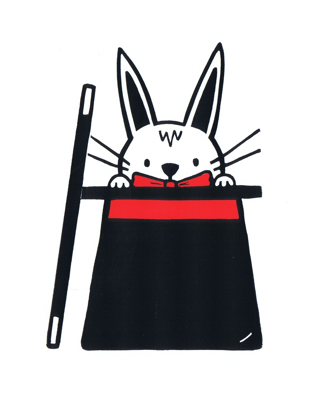 Magic Rabbit Lino Print, Rabbit Illustration, Mini Print, Original Art ...