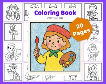 Kids Career Coloring Book: 21 Professions, Educational Activity (PDF ...