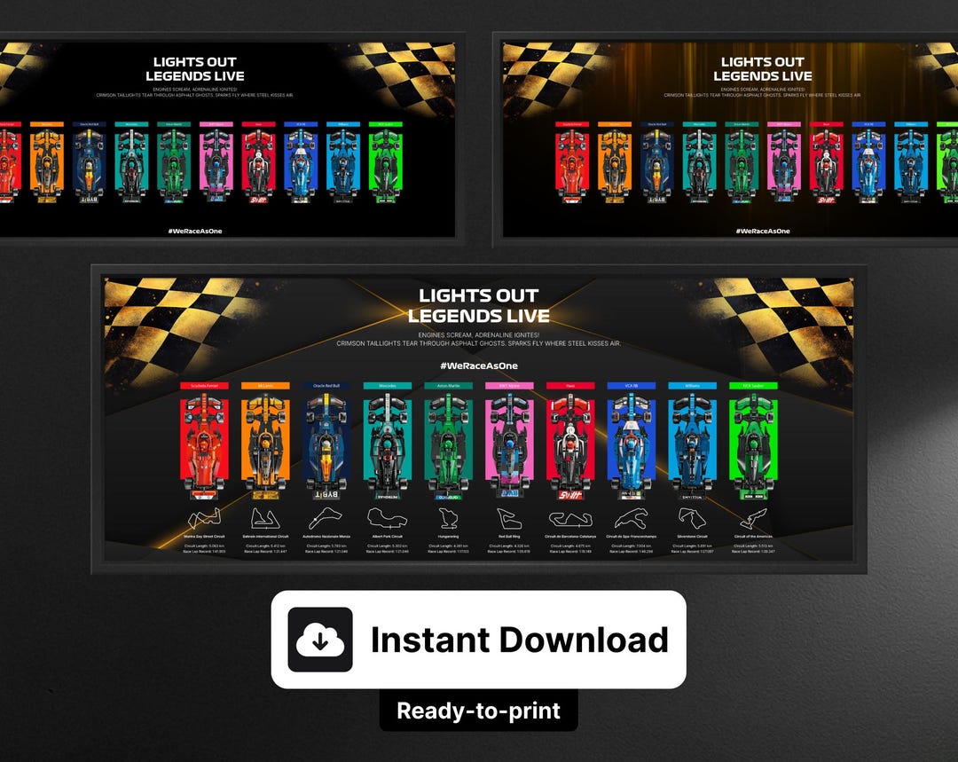 Grand Prix Racing 2025 Gold Edition Poster: All Teams Display (digital ...
