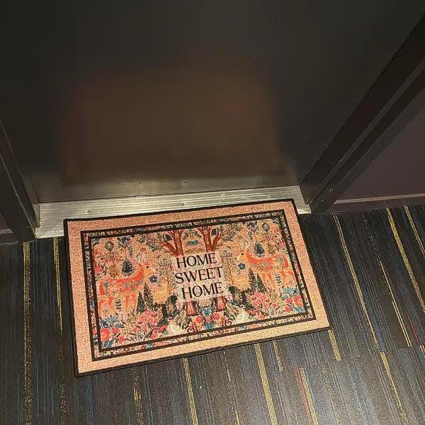 Boho Forest Animal Doormat – Home Sweet Home Welcome Mat, Colorful Deer ...