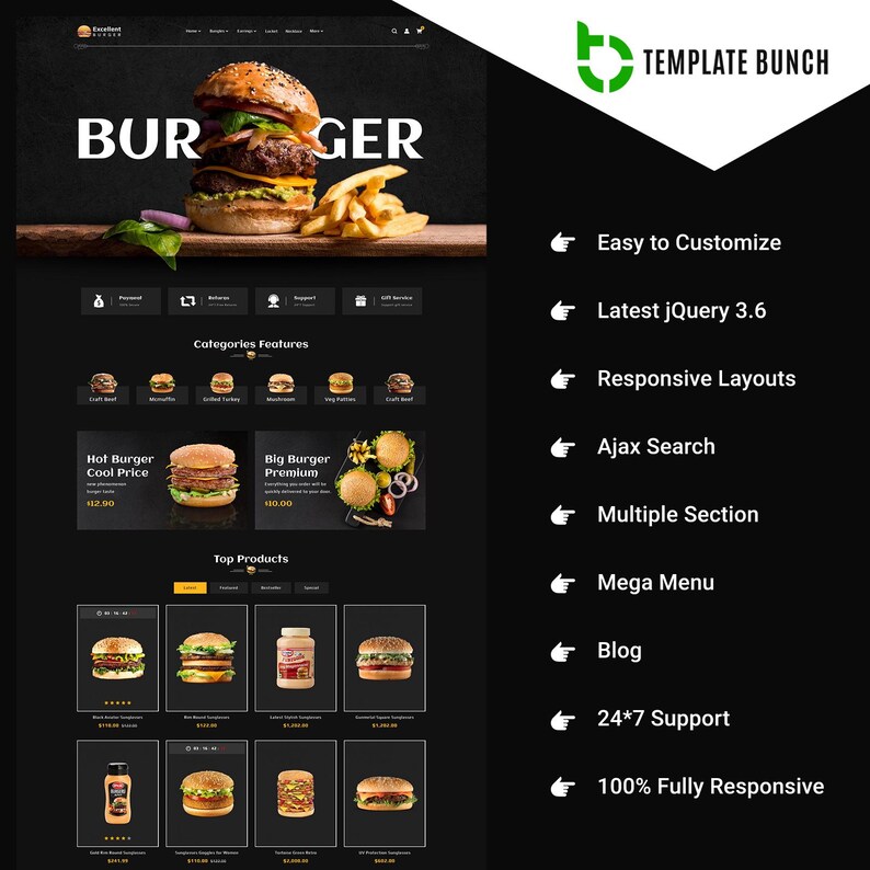 Burger Opencart Website Burger Opencart Theme Premium Burger Theme ...