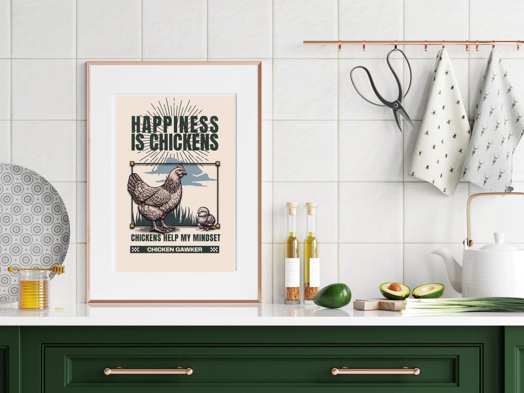 Charming Chicken Poster for Home Decor, Farmhouse Art Print, Perfect ...