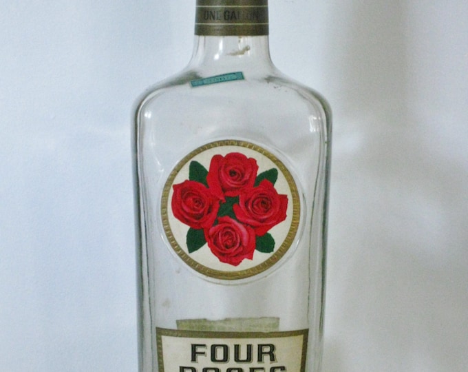 Vintage Four Roses Whiskey Bottle Large One Gallon Glass Licquor Bottle ...
