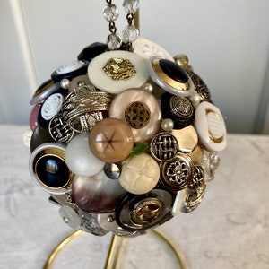 Button Ball Vintage Handmade Hanging Ornament Assorted Mix - Etsy