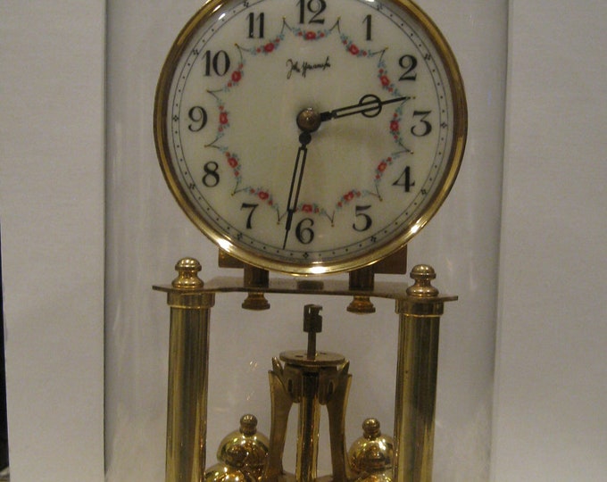 Vintage German 400 Day Anniversary Clock John Wanamaker Brass and Glass ...