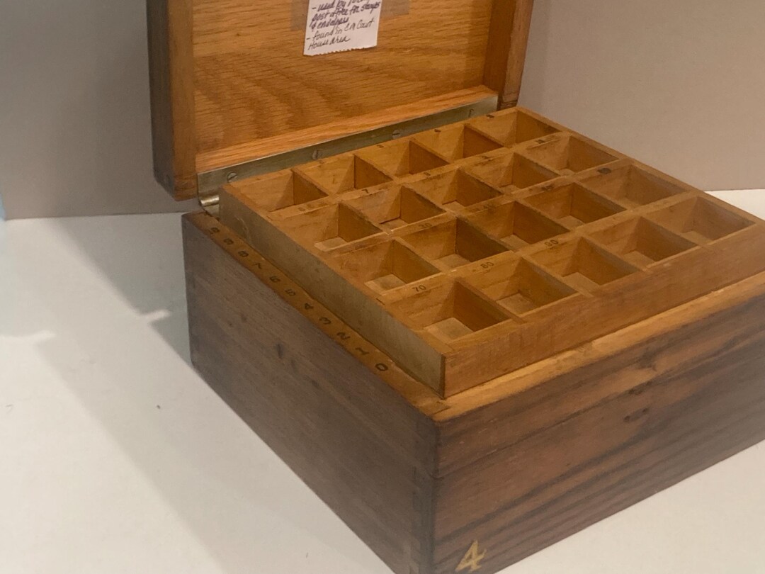 1940s Postal Service Vintage Wood Box, Stamp Compartment, Letter ...