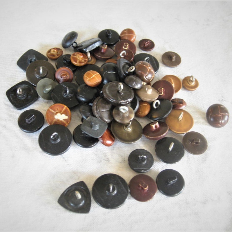 Faux Leather Buttons - Etsy