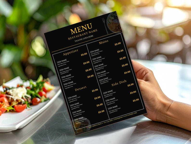 Restaurant Menu Canva Template | Editable A4 & US Letter Menu Design ...