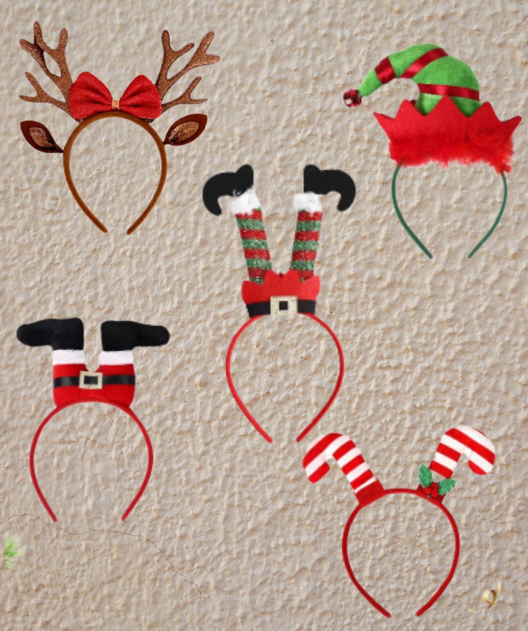 Customize Festive Christmas Headbands Set for Adult Reindeer Antlers ...