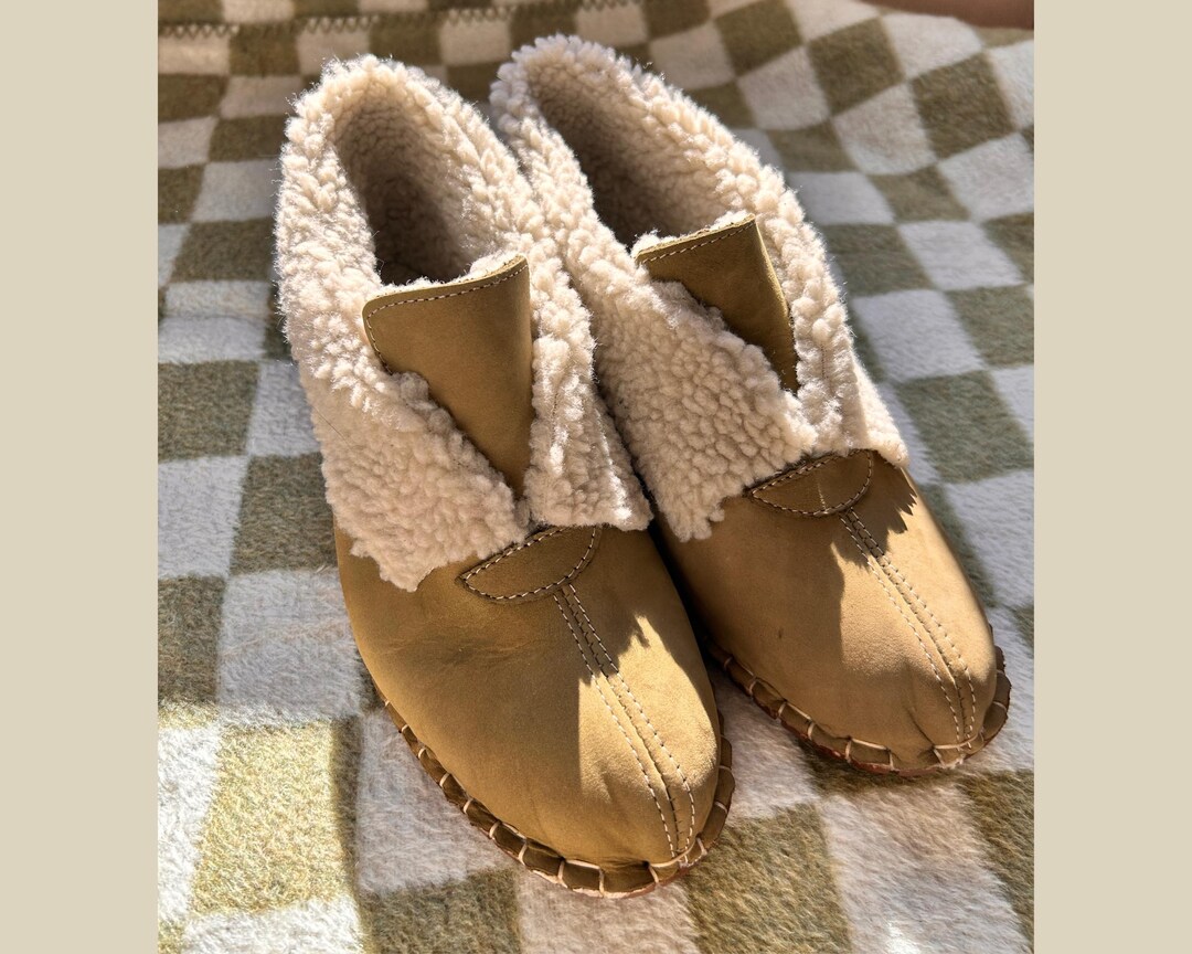 Leather Ankle Women Boots, Home Slipper, Cozy Furry Indoor outdoor ...