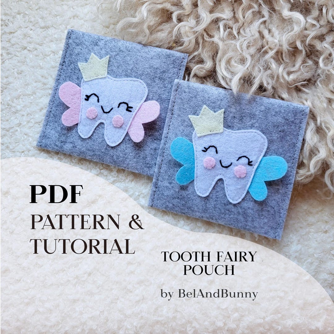 Felt Tooth Fairy Pouch Sewing Pattern: Easy DIY Project (PDF Tutorial ...