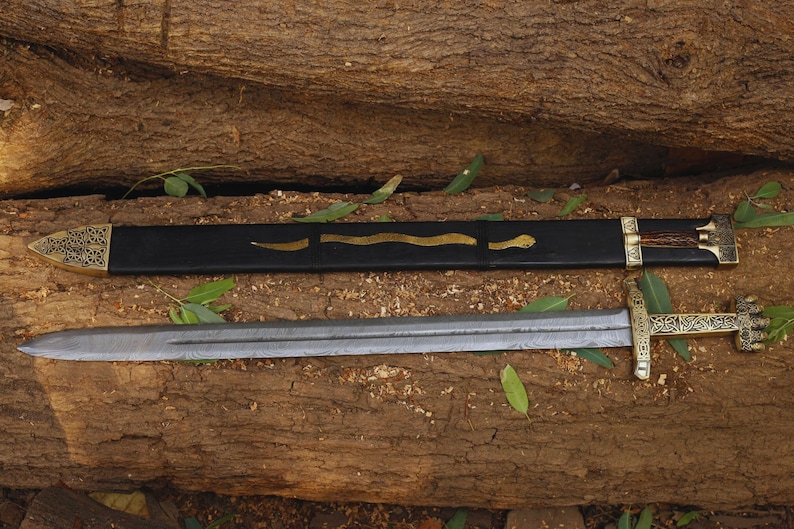 Hand Forged Damascus Steel Viking Sword | Medieval Knightly Arming ...