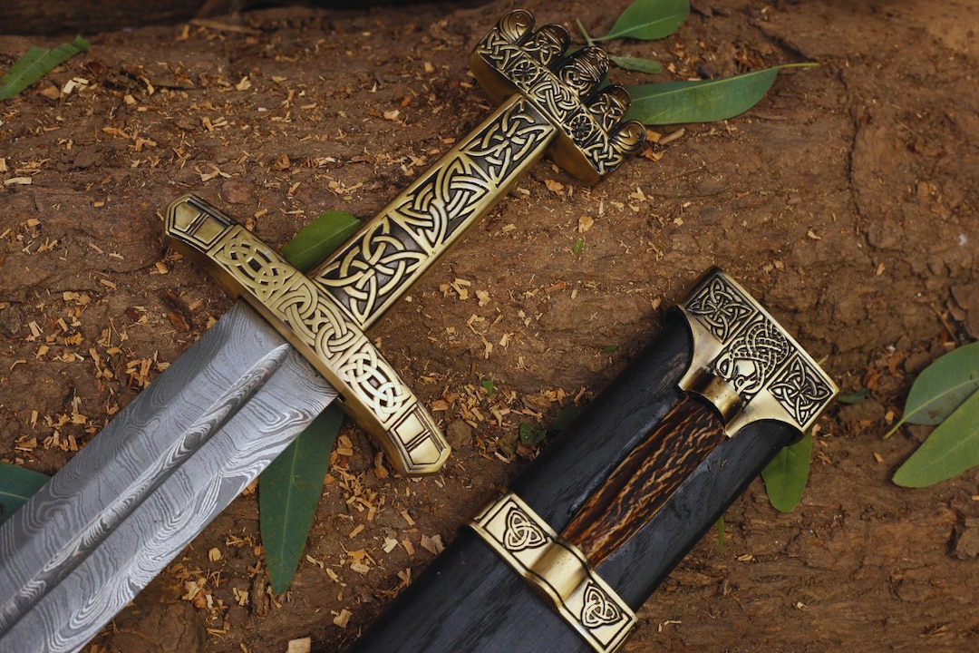 Hand Forged Damascus Steel Viking Sword | Medieval Knightly Arming ...