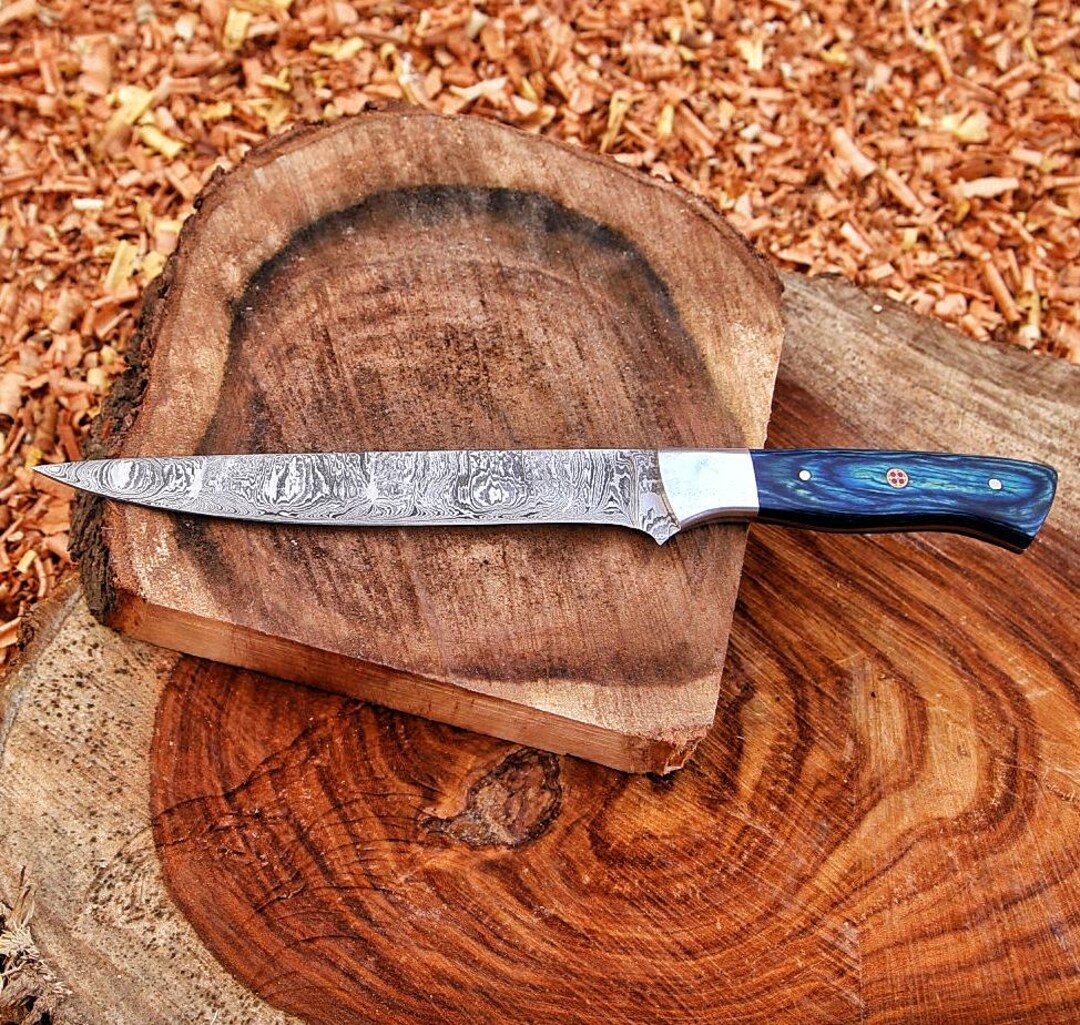Handmade Damascus Steel Fillet Knife, Rosewood Handle, Chef Kitchen ...
