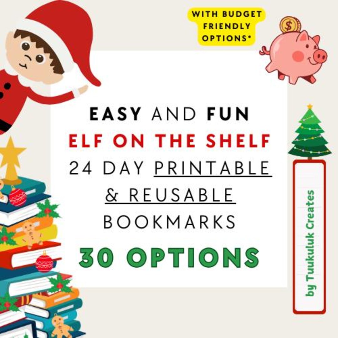 Easy and Quick Printable Elf on the Shelf Bookmarks - Etsy
