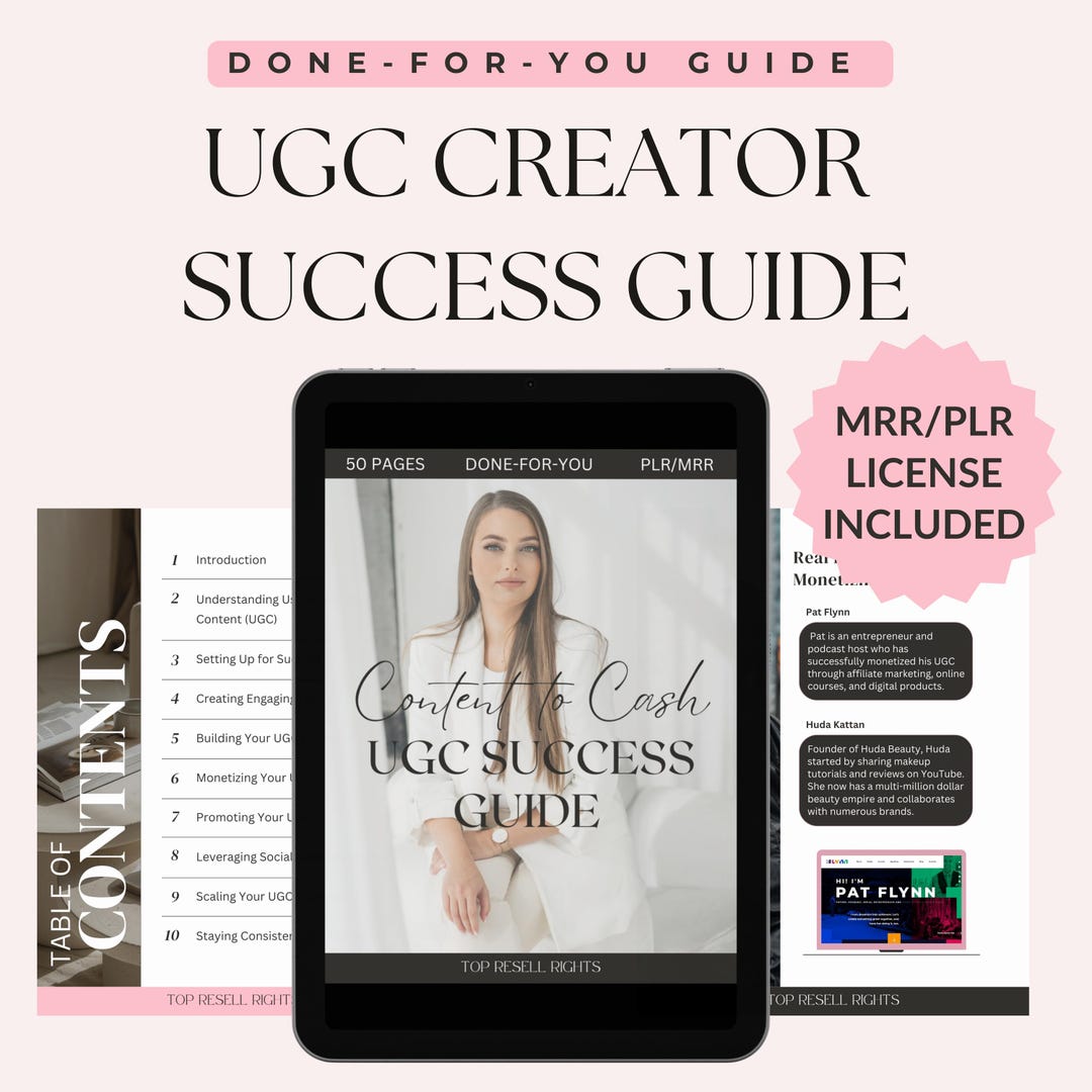 UGC Creator Success Guide: Canva Ebook Template (PLR/MRR) - Etsy